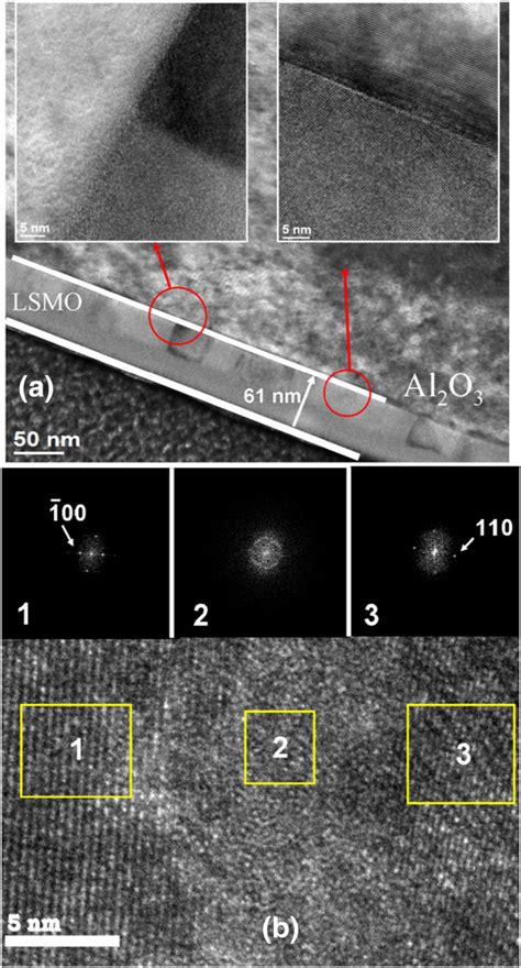 Cross Sectional Tem Morphology Of The Lsmo Nanolayer Fft Patterns And