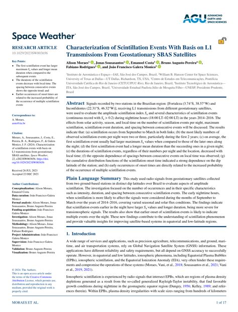 Pdf Characterization Of Scintillation Events With Basis On L1