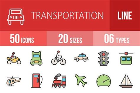 Transportation Line Icons