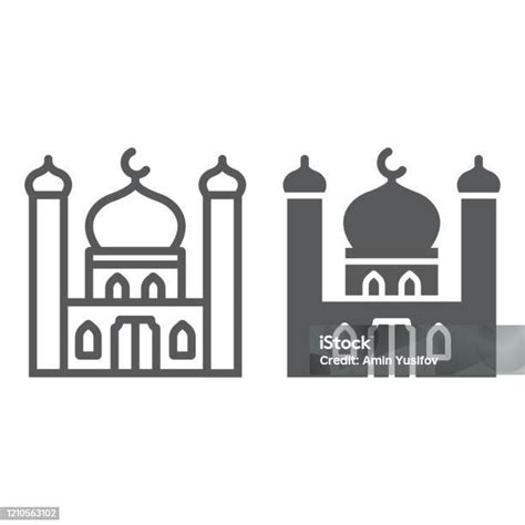 모스크 라인과 문양 아이콘 라마단과 이슬람 이슬람 건물 기호 벡터 그래픽 흰색 배경에 선형 패턴 Eps 10 0명에 대한 스톡 벡터 아트 및 기타 이미지 Istock