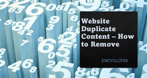 Remove Pages With Duplicate Content ENCYCLOTEK