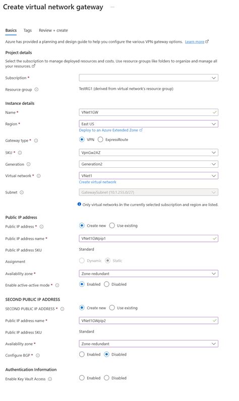 tutorial create and manage a vpn gateway azure portal azure vpn
