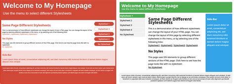 An Image Showing How The Same Website Can Look Like With Different Css