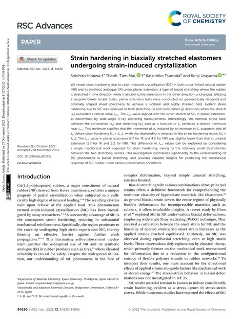 Pdf Strain Hardening In Biaxially Stretched Elastomers Undergoing