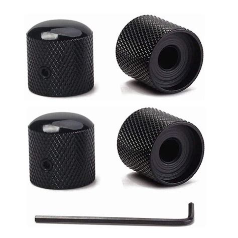 4 Pcs Barrel Knobs For P Basstelecaster Ibanez Domed Knurled Volume