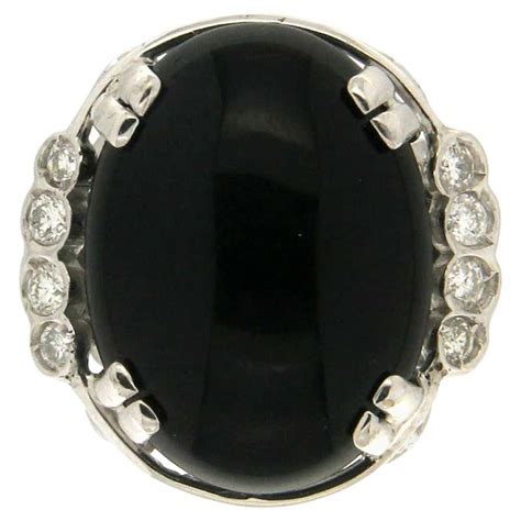 White Onyx Diamond Gold Cocktail Ring For Sale At 1stdibs