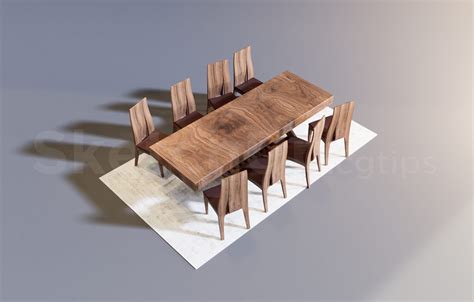 9171 Free Sketchup Dining Table Model Download
