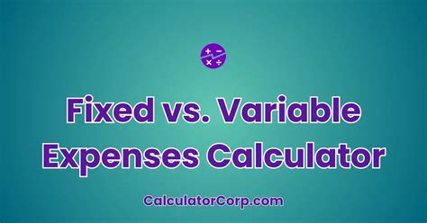 fixed vs variable expenses calculator