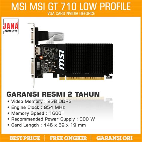 Jual Vga Card Nvidia Msi Gt 710 2gb Ddr3 Low Profile Gt710 2gd3h Lp Shopee Indonesia