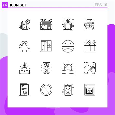 Group Of 16 Modern Outlines Set For Plant Growth Pocket Table Living Editable Vector Design