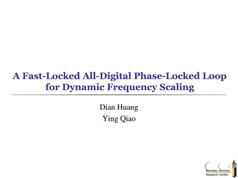 Ppt A Fast Locked All Digital Phase Locked Loop For Dynamic Frequency Scaling Powerpoint