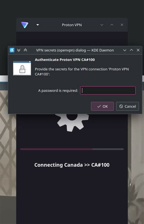 unable to connect on arch with a kde desktop environment but app works