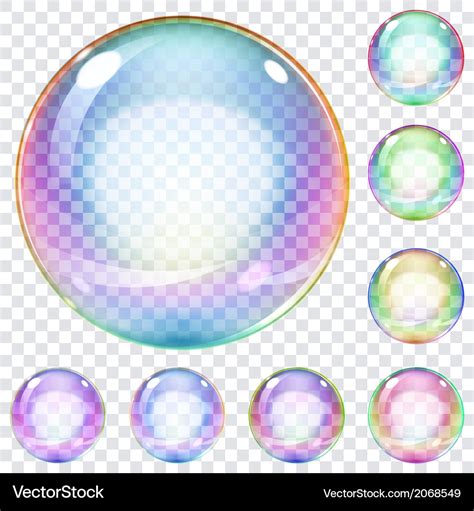 Set Multicolored Soap Bubbles Royalty Free Vector Image