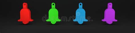 Colorful Ringing Bell Icon Isolated On Black Background Alarm Symbol