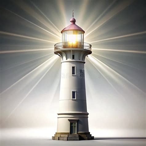 Minimalist Lighthouse With Light Beam Stock Illustration Illustration Of Symbolizing Design