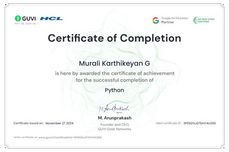 🎉 Excited To Share My Achievement Murali Karthikeyan G