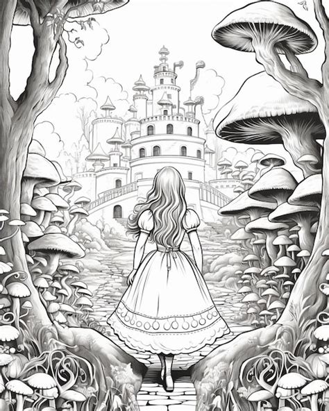 Trippy Alice In Wonderland Coloring Pages