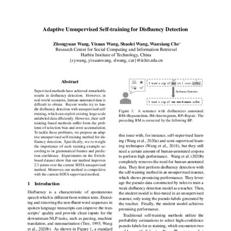 Adaptive Unsupervised Self Training For Disfluency Detection Acl