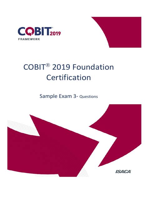 Cobit 2019 Foundation Certification Sample Exam 3 Pdf Governance