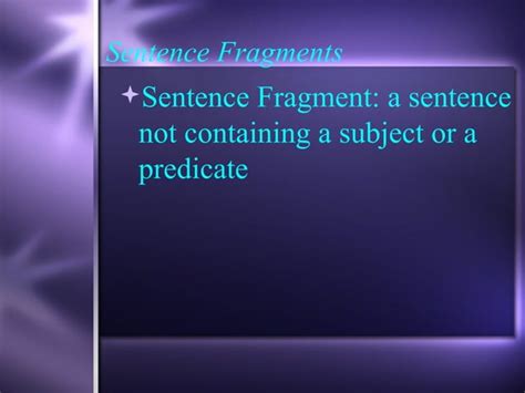 Sentence Fragment PPT