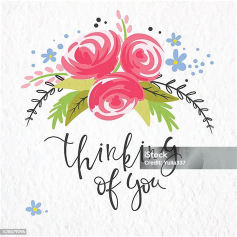 Thinking Of You Romantic Poster Stock Illustration Download Image Now