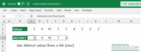 Count Unique Values And Distinct Values Excel Bootcamp