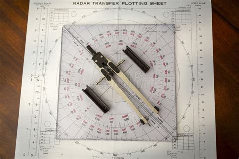 Above Image Of A Navigator S Radar Plotting Chart With A Triangle And