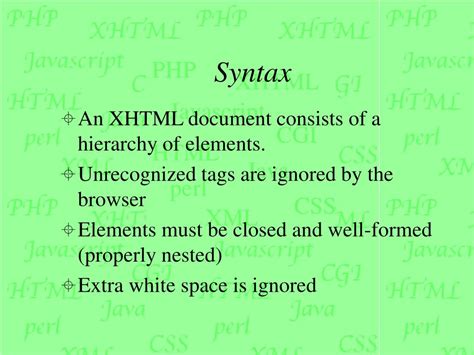 Ppt Html And Xhtml Powerpoint Presentation Free Download Id1447406