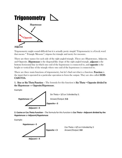 Trigonometry Basics Sine Cosine Tangent Explained