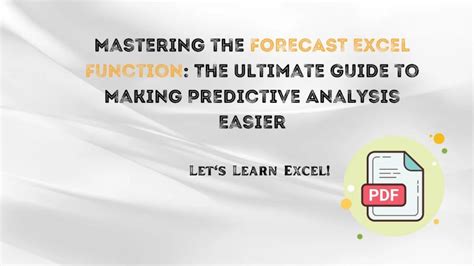 Learn The Forecast Excel Function At Project Cubicle Project Cubicle