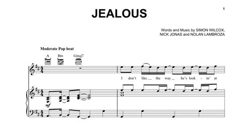 Jealous Piano Vocal Guitar Chords Right Hand Melody Print Now