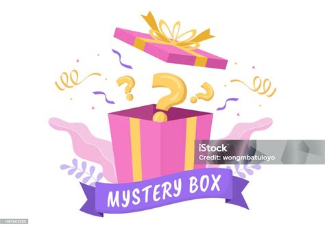 물음표 행운의 선물 또는 플랫 만화 스타일 일러스트레이션의 다른 서프라이즈로 골판지 상자가 있는 미스터리 선물 상자 미스터리에 대한 스톡 벡터 아트 및 기타 이미지 Istock