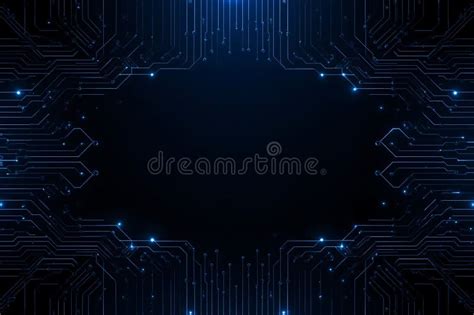 Exploring The Intricate Network Of Digital Connections Illuminated By Neon Blue Circuitry With