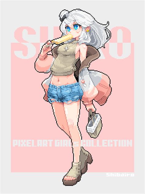 Shibairo Original Grey Footwear 1girl Artist Name Bag Bare Shoulders Blue Eyes Blue