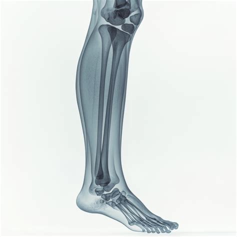 An Xray Image Depicting The Structure Of A Human Ankle And Leg Bones In
