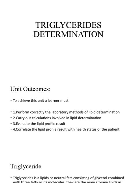 Triglycerides Determination Pdf