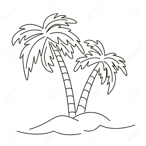 Palm Tree Clip Art Outline At Audrey Wethington Blog