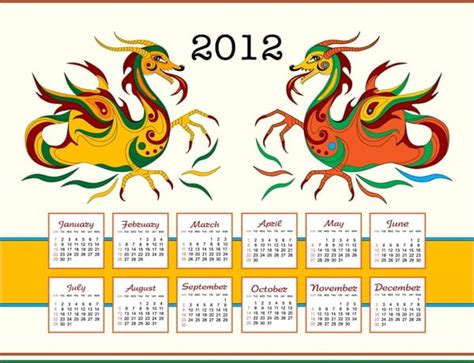 Year Of The Dragon Calendar Vector Ai Eps Uidownload