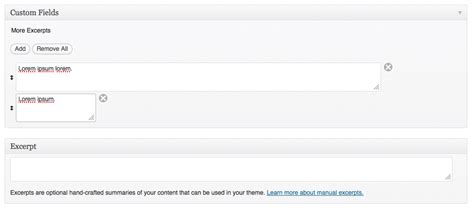 Wordpress Multiple Excepts Per Post With Categories For Excerpts Stack Overflow