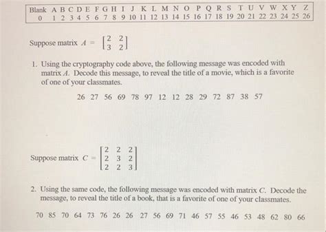 Solved Suppose Matrix A 2322 1 Using The Cryptography