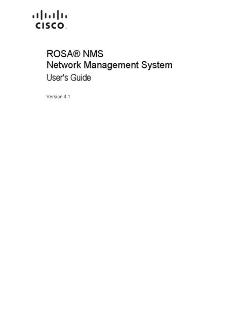 Rosa Nms Configuration Manual Pdf Device Driver Server Computing