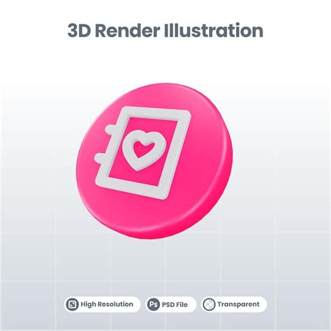 Premium Psd 3d Render Valentine With Ring Icon For Ui Ux Web Mobile
