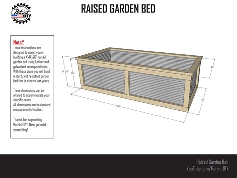 Diy Woodmetal Raised Garden Bed Digital Build Plans Etsy