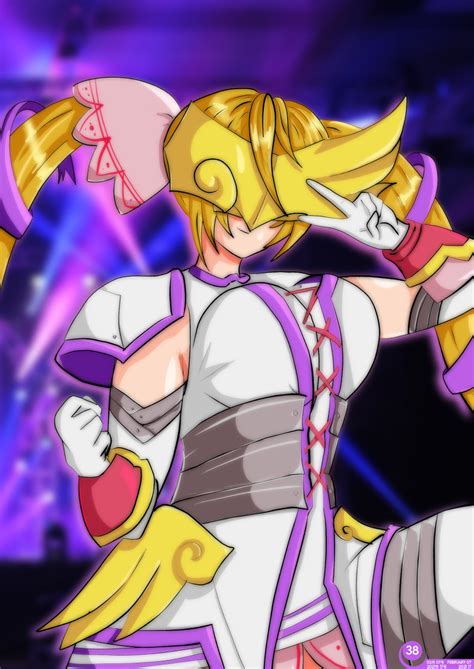 Fdillust Lovely Angemon Digimon Digimon Rearise Highres Armor Belt Blonde Hair Breasts