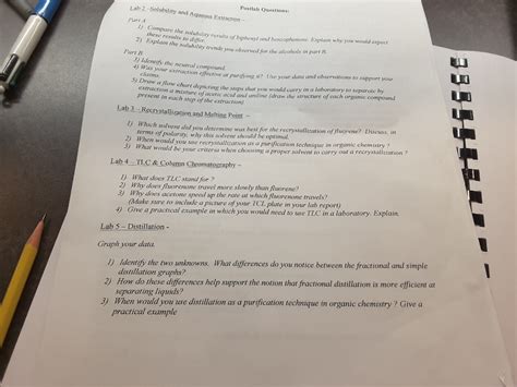 Lab 2 Solubility And Aqueous Extraction Postlab Chegg Com