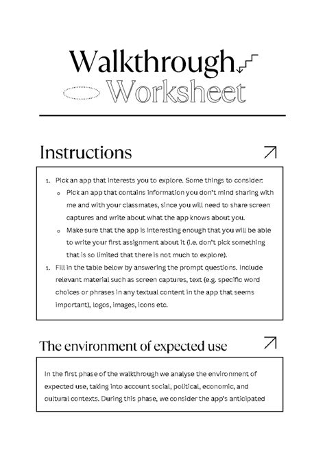 assignment 1 walkthrough worksheet 1 pick an app that interests you