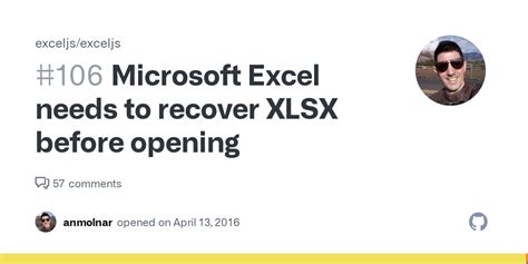 Microsoft Excel Needs To Recover XLSX Before Opening Issue 106