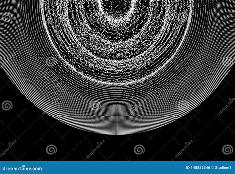 Abstract Circular Background With Dynamic Dots Radial Structure For Science Or Technology