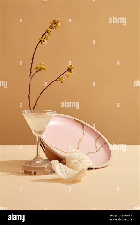 A Glass Containing Bird Nest Soup Placed On Podium Next To It Is Edible Bird Nest A Pattern