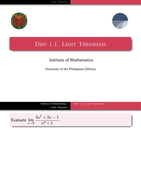 Disc 11 Limit Theorems Pdf